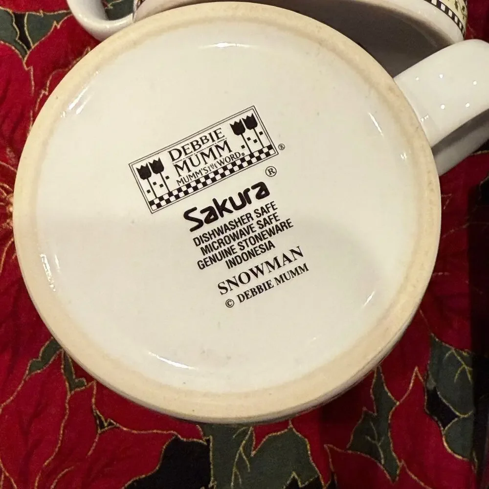 Sakura | Dining | Sakura Debbie Mumm Snowman Classic Set Of 4 Coffee ...